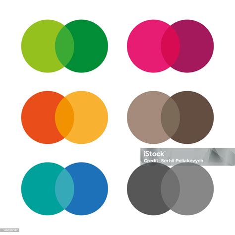 Colored Intersecting Circles Color Background Design Element Vector Illustration Stock