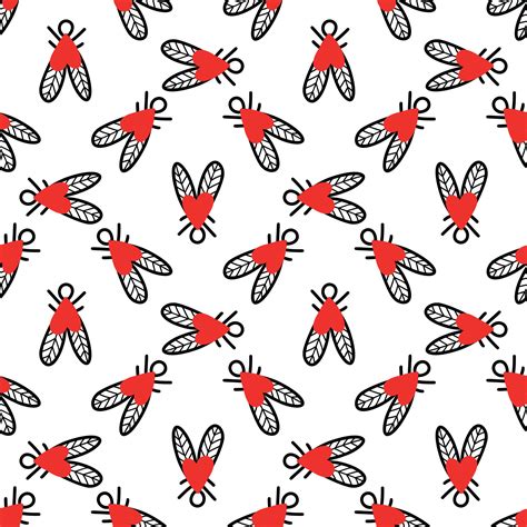 Seamless Pattern With Flies Vector Illustration 5338795 Vector Art At