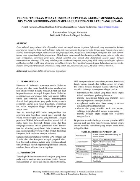 [jurnal] Pemanfaatan Gps Untuk Pemetaan Dengan Koordinasi 3 G Pdf