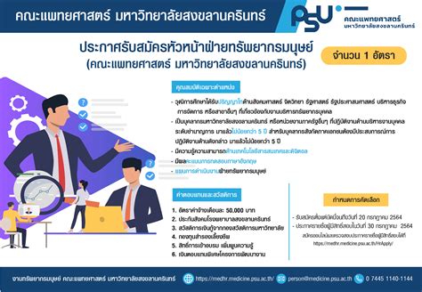 ประกาศรับสมัครงาน คณะแพทยศาสตร์ มหาวิทยาลัยสงขลานครินทร์ นักเทคโนโลยีหัวใจและทรวงอก จำนวน 1