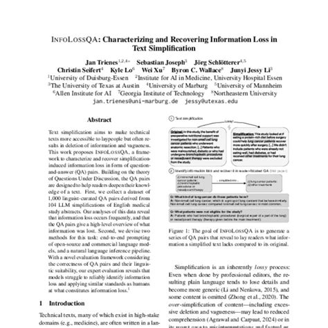 Infolossqa Characterizing And Recovering Information Loss In Text