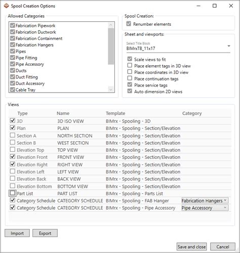 Spool Creation Options