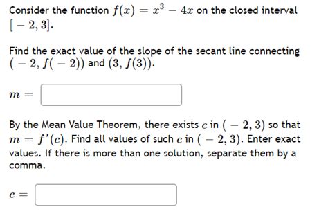 Solved Consider The Function F X X3−4x On The Closed