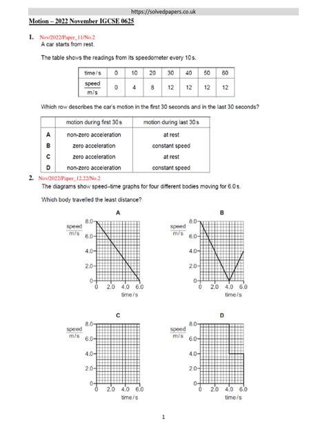 2022 N Motion Igcse Physics 0625 Pdf
