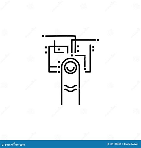 Access Authentication Biometric Digital Icon Element Of Future Pack For Mobile Concept And