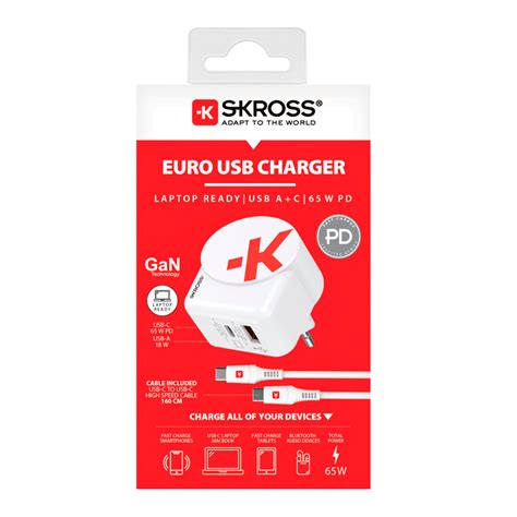 Skross Ac65pd Gan Usb C Oplader 1 6m Usb C Kabel Usb A Usb C 199 Dkk