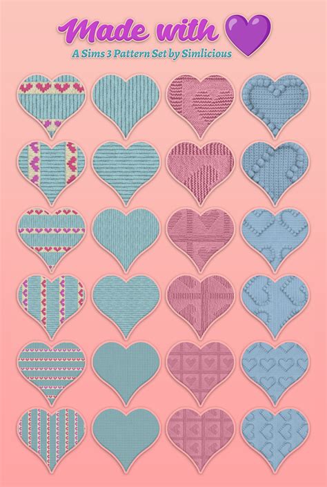 made with love pattern set custom content for the sims 3 by simlicious
