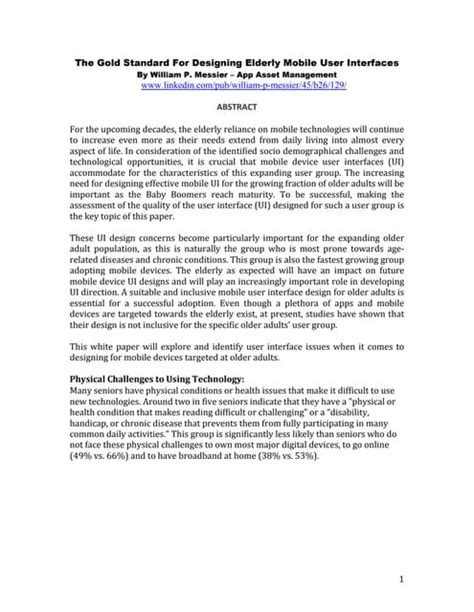 The Gold Standard For Designing Elderly Mobile User Interfaces Pdf