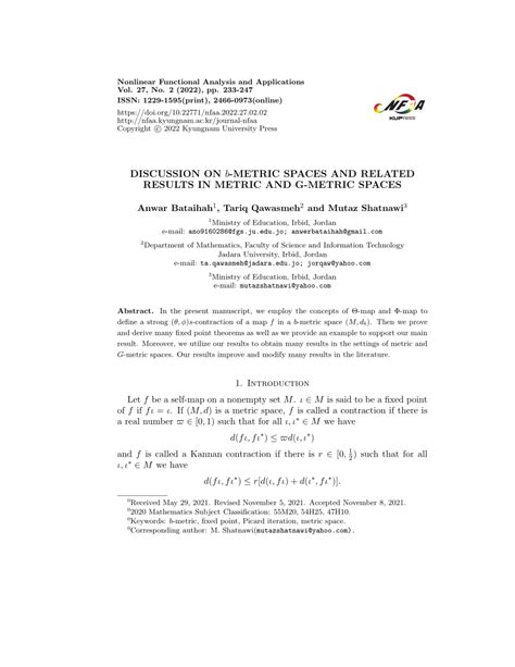 Pdf Discussion On B Metric Spaces And Related Results In Metric And G Metric Spaces