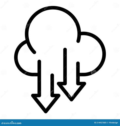Cloud Backup Icon Outline Style Stock Vector Illustration Of Hosting Thin