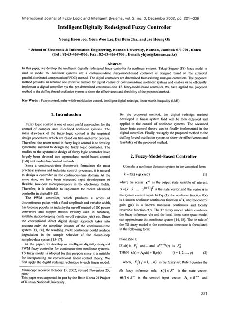 Pdf Intelligent Digitally Redesigned Fuzzy Controller