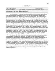 Analysis Of Projectile Motion In Physics Experiment Course Hero