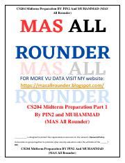 CS Midterm Preparation BY PIN And MUHAMMAD MAS All Rounder Pdf CS Midterm