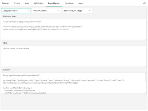 Embed Survey Page Redesign · Issue 3596 · Surveyjssurvey Creator