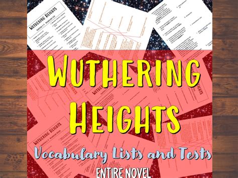 Wuthering Heights Vocabulary Lists And Quizzes Teaching Resources