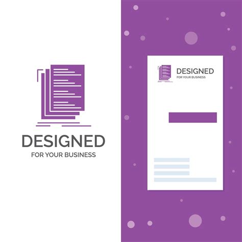 Business Logo For Code Coding Compile Files List Vertical Purple Business Visiting Card