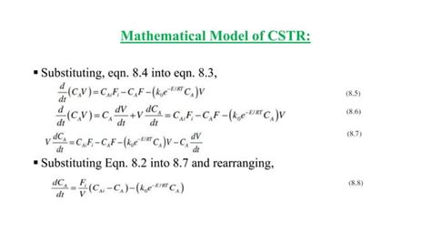 Mathematical Modeling Of Continuous Stirred Tank Reactor Systems Cstr Pptx Chemistry Science