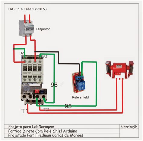 JVS PROJETOS ELÉTRICOS PARTIDA DIRETA RELÉ SHIELD ARDUINO