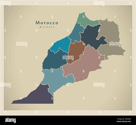 Administrative Divisions Of Morocco Map Stock Vector Images Alamy