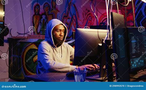 Man Hacking Systems Stealing Data Stock Footage Video Of Stealing Digital 298993570