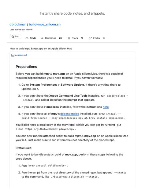 How To Build Mpv And Mpv App On An Apple Silicon Mac Github Pdf Mac Os Xcode
