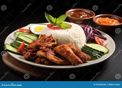 Nasi Lemak Malaysian Fried Chicken With Rice Nasi Lemak Wrapped In