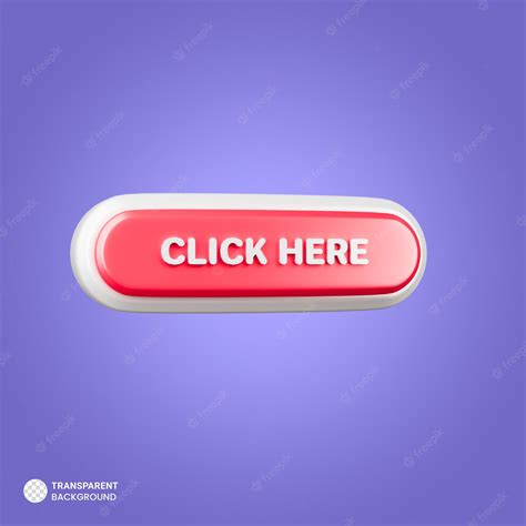 Premium Psd Click Here Button Icon 3d Render Isolated