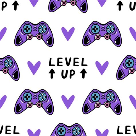Joystick Seamless Vector Pattern Game Console Symbol Gamepad For