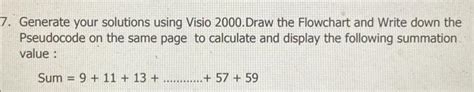 Solved Generate Your Solutions Using Visio 2000 Draw The