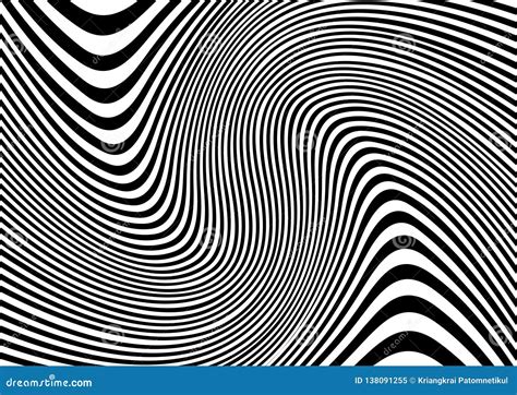 Abstract Distorted Lines Black And White Background Stock Vector Illustration Of Dynamic