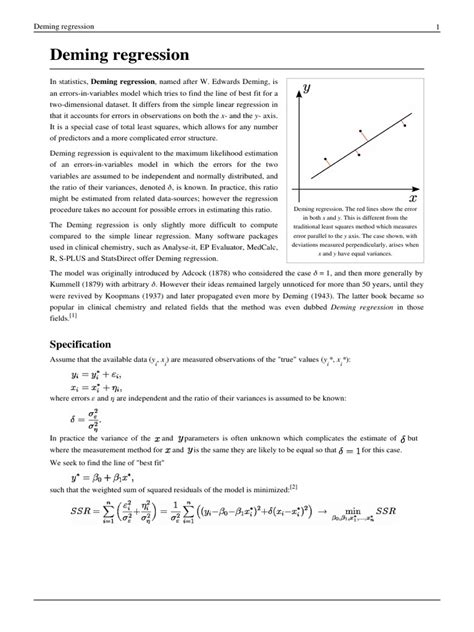 Deming Regression Pdf Errors And Residuals Mathematical And Quantitative Methods Economics