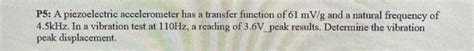 Solved P5 A Piezoelectric Accelerometer Has A Transfer