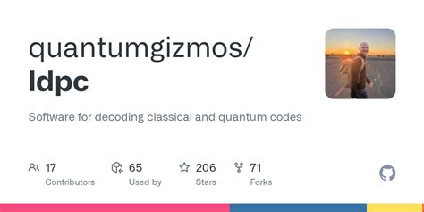 Github Quantumgizmosldpc Software For Decoding Classical And