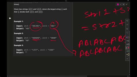 1071 Greatest Common Divisor Of Strings Leetcode Using Python Youtube