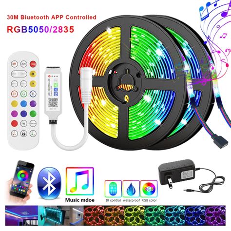 fita led bluetooth controle remoto led 5050 rgb controle app 5 metros