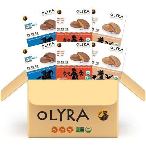 Olyra Organic Breakfast Biscuits Cream Filled Variety Pack Low Sugar High Fiber