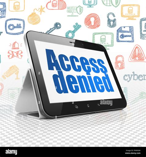 Safety Concept Tablet Computer With Access Denied On Display Stock Photo Alamy