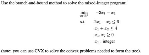 solved use the branch and bound method to solve the