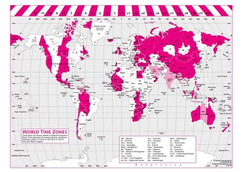 Stylish World Time Zones Map Mapshop Uk