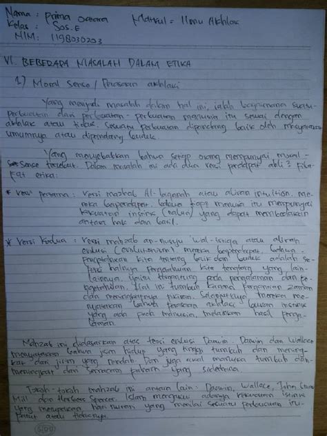 Prima Octara 1198030203 Resume Ilmu Akhlak Masalah Dalam Etika Pdf