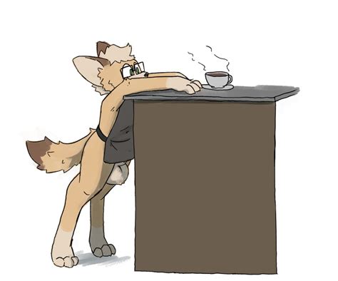 Rule 34 Anthro Apron Apron Only Balls Canid Canine Clothing Coffee