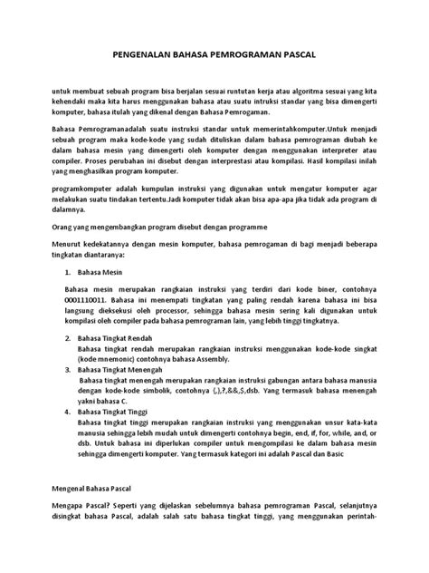 Belajar Pascal Pdf Komputer