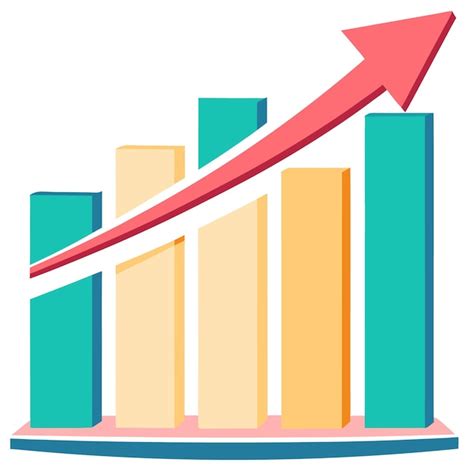 Colorful Bar Chart With An Upward Red Arrow Signifying Growth Premium