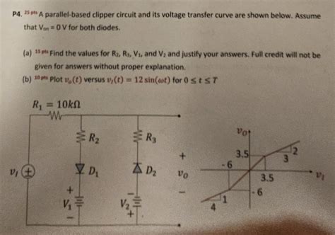 solved p4 25 ﻿pts a parallel based clipper circuit and its