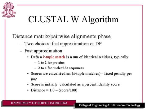 Bioinformatics Algorithms And Data Structures Clustal W Algorithm