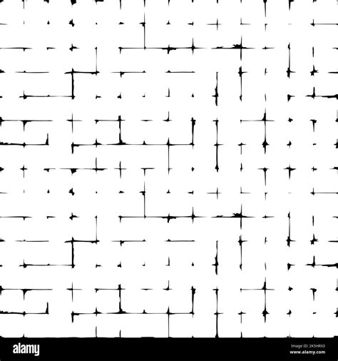 Seamless Pattern Of Irregular Abstract Grid Lines And Stains Intersecting At Chaotic Order