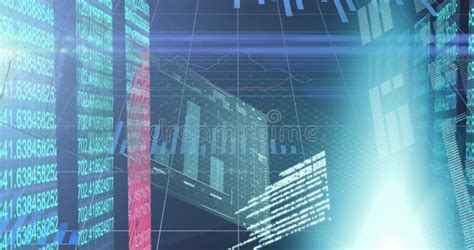 Animation Of Multiple Numbers And Graphs With Fingerprints Against