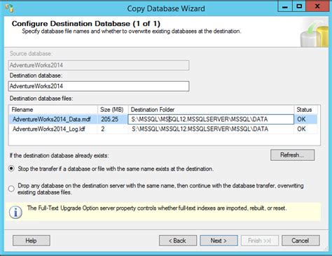 sql server database migration the copy database wizard method