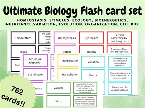 Biology Flashcards Gcse Biology Key Words Revision Notes Class