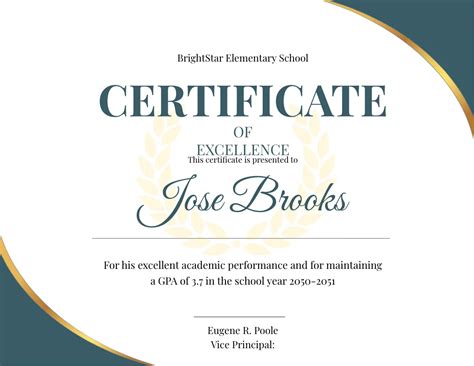 Free Printable Excellence Certificate Templates To Customize Online